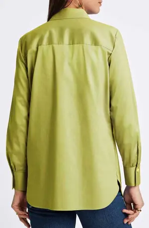 Foxcroft Layla Sateen Button-up Shirt