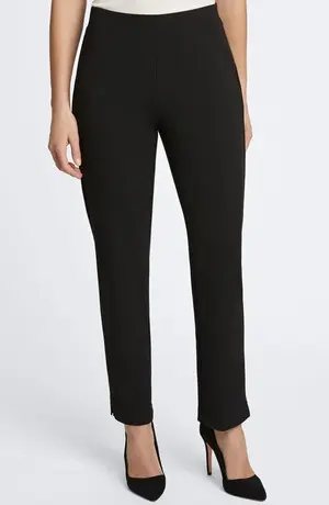 Foxcroft Louisa Crepe Knit Ankle Pants - Black