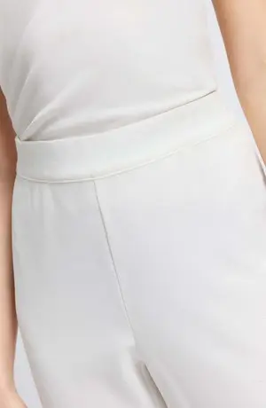 Foxcroft Louisa Crepe Knit Ankle Pants - Ecru