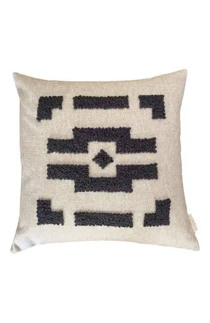 COTTON TREE Punch Needle Ndebele Pillowcover Only Natural Pattern 3