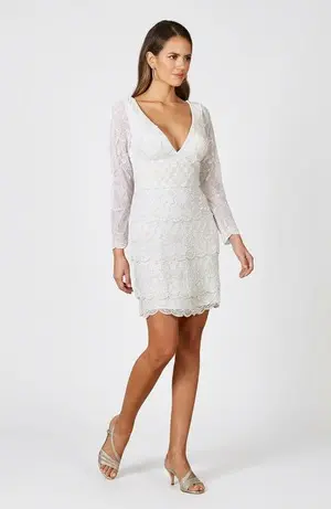 LARA NEW YORK Goldie Beaded Mini Dress - Ivory