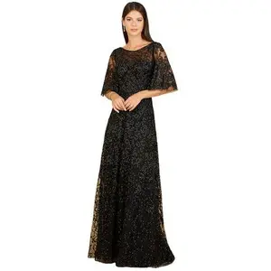 LARA NEW YORK Cape Sleeve Gown - Black