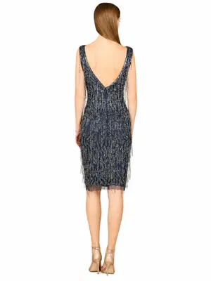 LARA NEW YORK Fringe Cocktail Dress