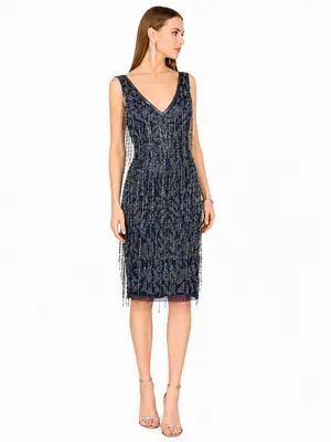 LARA NEW YORK Fringe Cocktail Dress