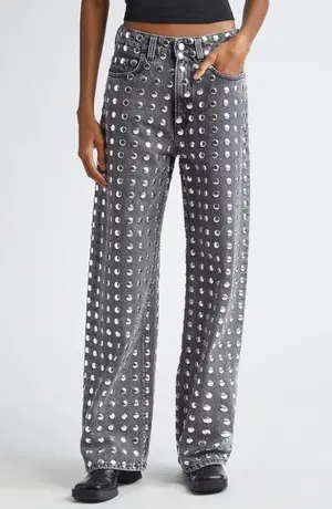 HAIKURE Winona Studded Relaxed Straight Leg Jeans