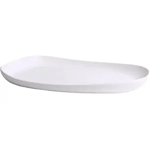 GHARYAN STONEWARE Stoneware Long Serving Platter - White