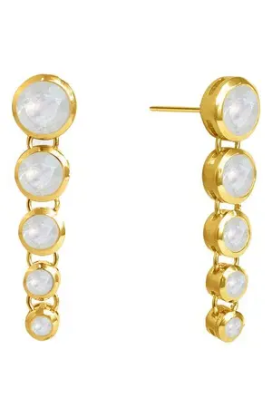 DEAN DAVIDSON Signature Statement Drop Earrings - Yellow Gold/moonstone