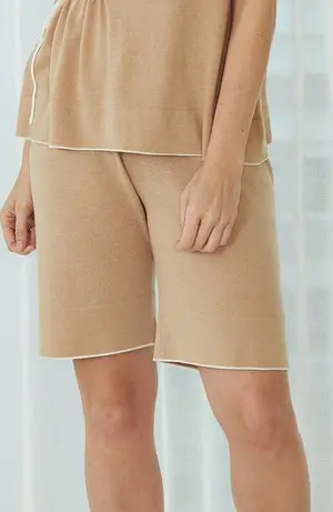 OYUN Tie Waist Sleep Shorts - Camel