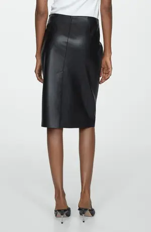 Mango Faux Leather Pencil Skirt