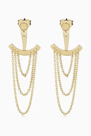 ORADINA 14k Palermo Ear Jackets - Yellow Gold
