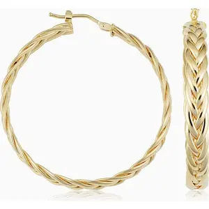 ORADINA 14k Caesar Hoop Earrings - Yellow Gold