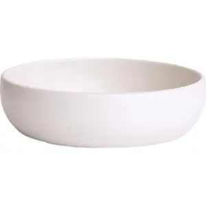 GHARYAN STONEWARE Shallow Stoneware Serving Bowl - White