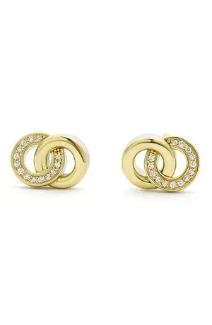 Lagos Signature Caviar Interlocking Diamond Stud Earrings