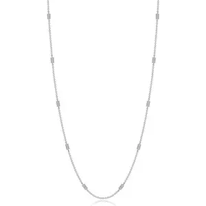 Lafonn Simulated Diamond Station Necklace - Silver