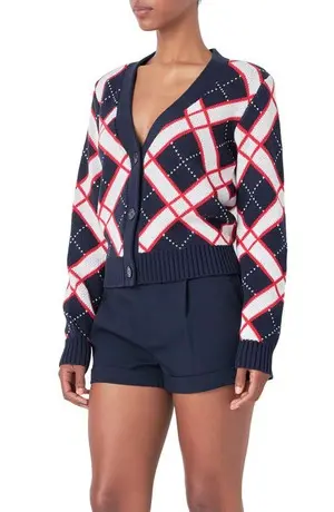 Endless Rose Diamond Pattern Cardigan