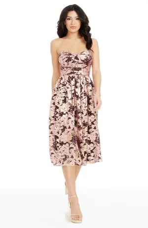 Dress The Population Mandy Floral Cocktail Dress
