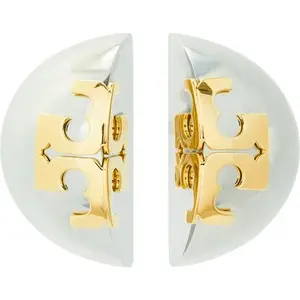 Tory Burch Essential Stud Earrings - Antique Silver/antique Brass