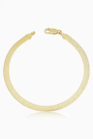 ORADINA 10k Bold Herringbone Bracelet - Yellow Gold