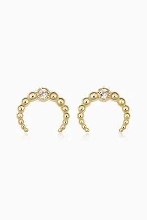 ORADINA 14k Wall St. Beaded Mini Stud Earrings