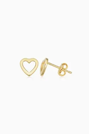 ORADINA 14k Open Heart Stud Earrings