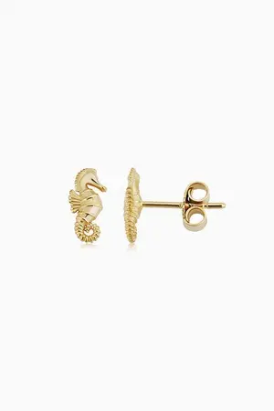 ORADINA 14k Seahorse Stud Earrings