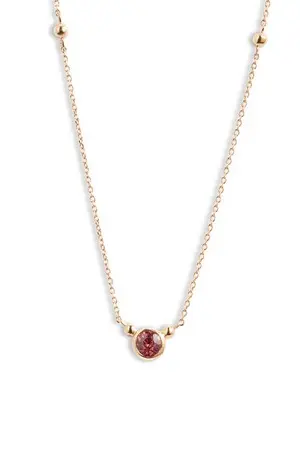 Anzie Bonheur Birthstone Pendant Necklace - Pink