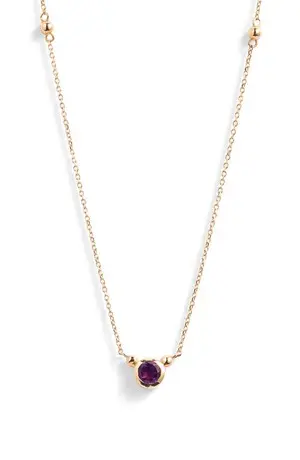 Anzie Bonheur Birthstone Pendant Necklace - Purple