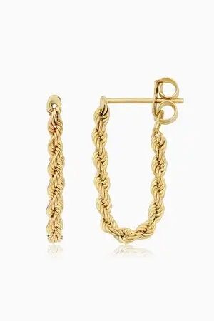 ORADINA 14k Roman Rope Drop Earrings - Yellow Gold