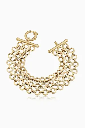 ORADINA 14k Disco Link Bracelet