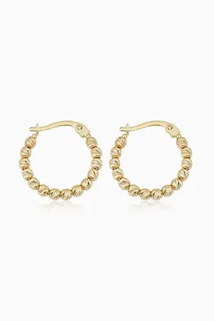ORADINA 14k Ball Hoop Earrings - Yellow Gold