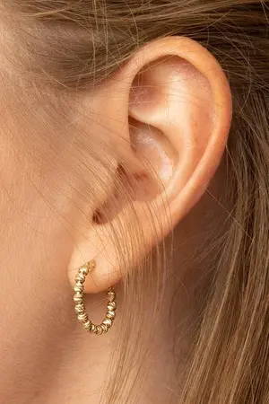 ORADINA 14k Ball Hoop Earrings