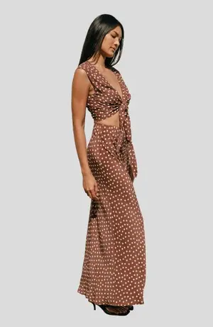 WHIMSY + ROW Marni Skirt - Brown Polka Dot