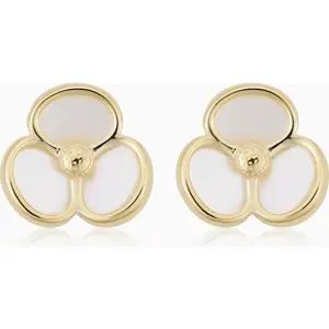 ORADINA 14k Petals Of Pearl Stud Earrings - Yellow Gold
