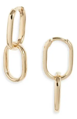 Anzie Double Paper Clip Hoop Earrings - Gold