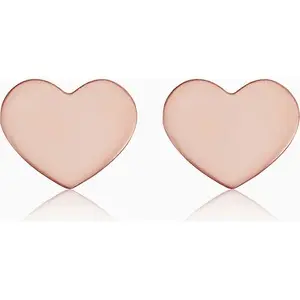 ORADINA 14k Heart Stud Earrings - Rose Gold