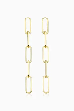 ORADINA 14k Venice Link Drop Earrings - Yellow Gold