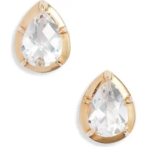 Anzie Mélia Pear Topaz Stud Earrings - Yellow Gold