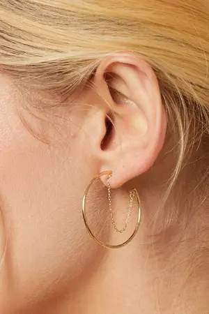 ORADINA 14k Palermo Chain Hoop Earrings
