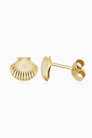 ORADINA 14k Seashell Stud Earrings