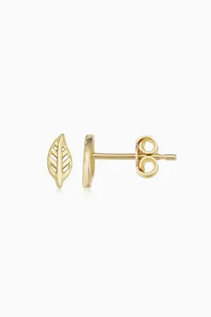 ORADINA 14k Leaf Stud Earrings