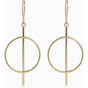 ORADINA 14k Gold Gallery Drop Earrings - Yellow Gold