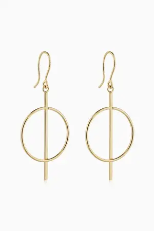 ORADINA 14k Gold Gallery Drop Earrings