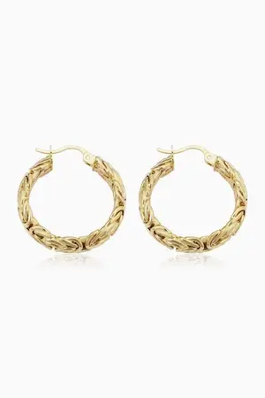 ORADINA 14k Byzantine Classic Hoop Earrings