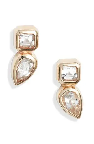 Anzie Cleo Jaeda Topaz Stud Earrings - Yellow Gold