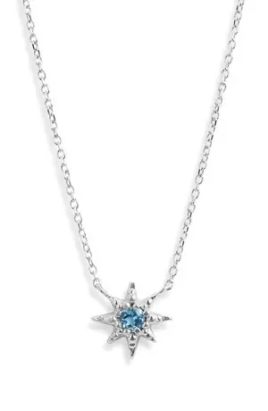 Anzie Anzie Micro Starburst Pendant Necklace Blue
