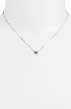 Anzie Micro Starburst Pendant Necklace - Swiss Blue Topaz