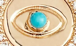 Anzie Classique Royale Evil Eye Disk Necklace - Turquoise/aqua
