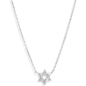 Anzie Love Letter Pavé Diamond Star Of David Necklace - Silver