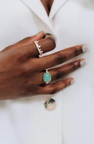 Anzie Classique Oval Ring - Green