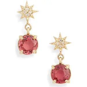 Anzie Anzie Star Drop Earrings Pink Spinel